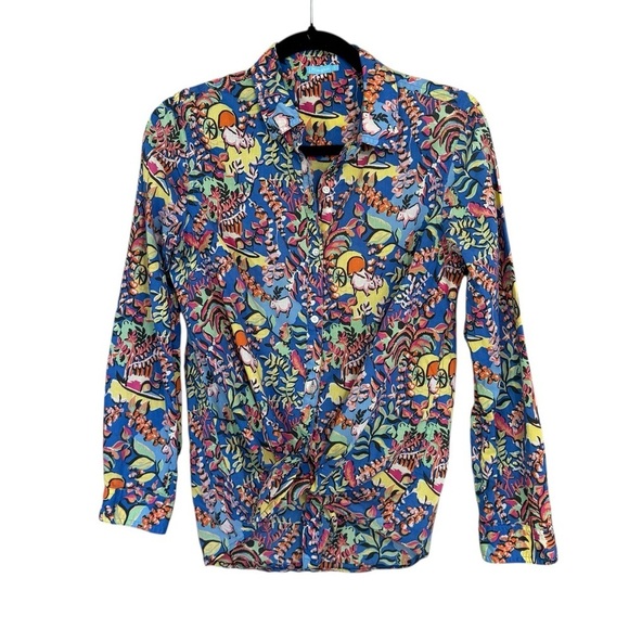 J. McLaughlin | Tops | J Mclaughlin Lois Freshfield Top Blue Floral ...